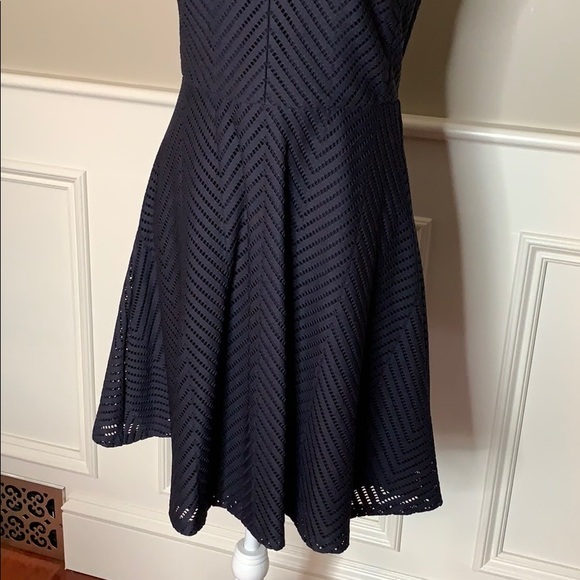 Tory Burch | Dresses | Tory Burch Fit Flare Navy Blue Dress | Poshmark